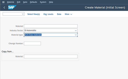 how to create material master record in sap mm