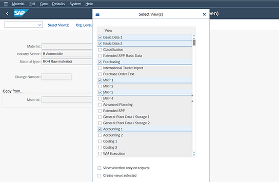 how to create material master record in sap mm