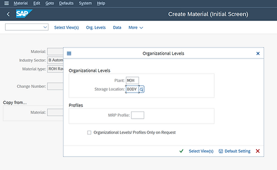 how to create material master record in sap mm