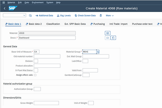 how to create material master record in sap mm