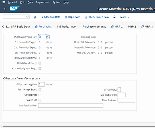 how to create material master record in sap mm