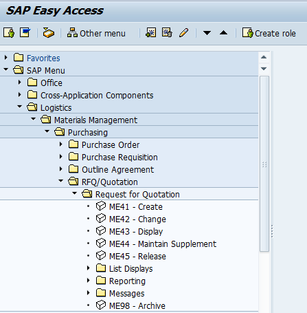 SAP MM Request for Quotation
