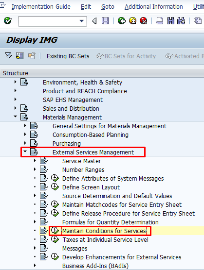 Service Conditions in SAP MM
